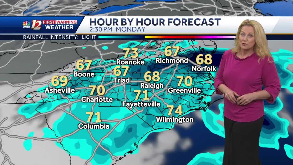 Breezy today and rain likely in North Carolina for the weekend