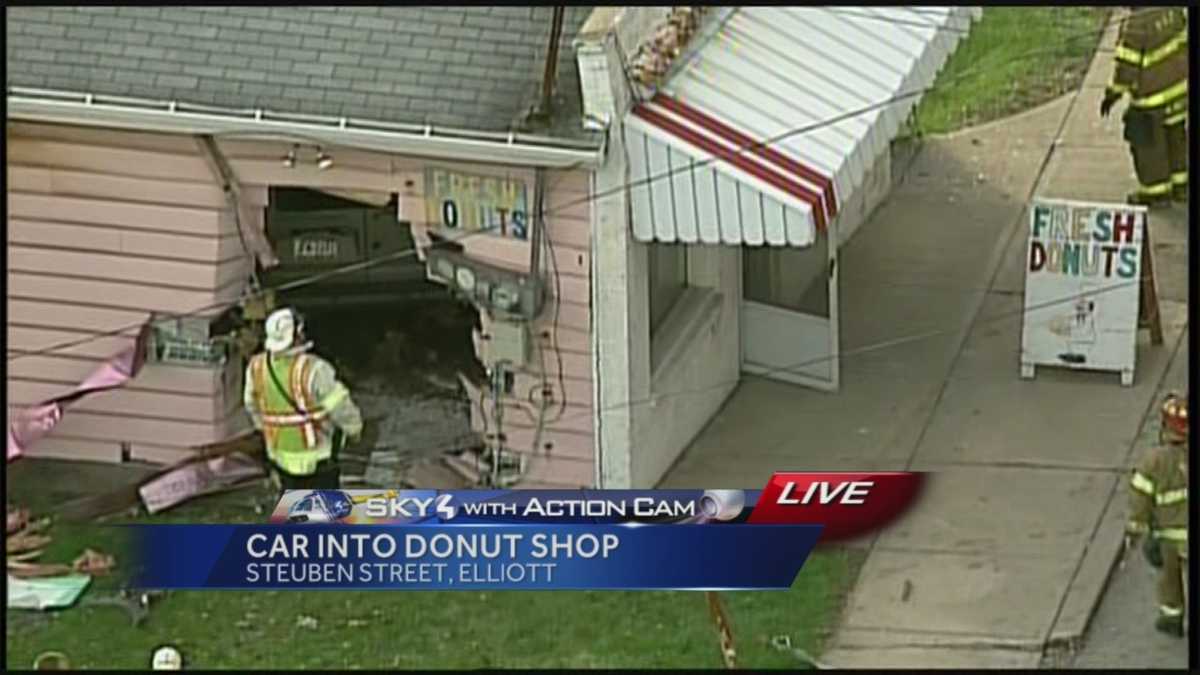 Car crashes inside Better-Maid Donut Co.