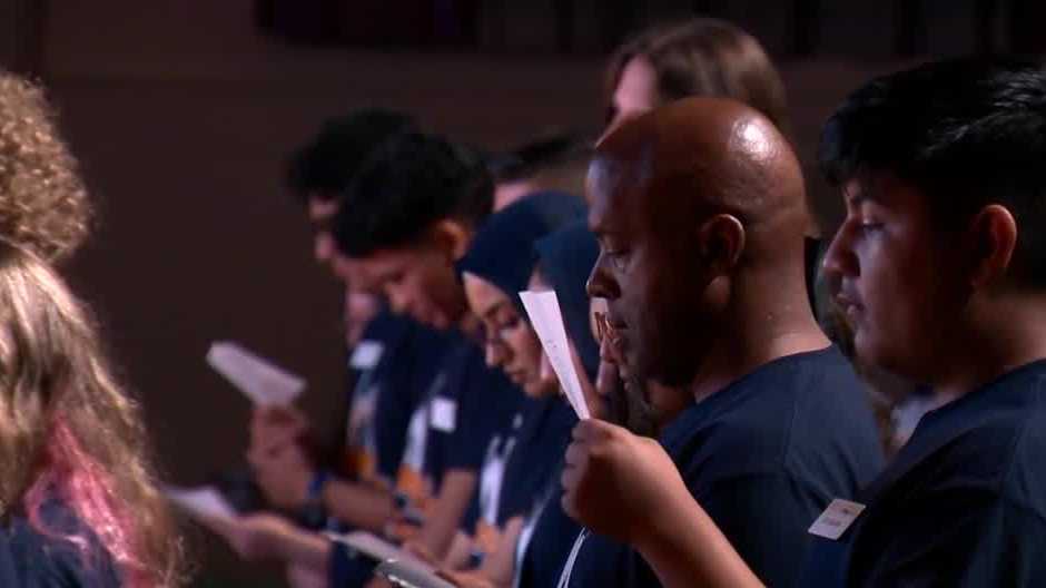 UOP Stockton swears in 90 fellows for community service program