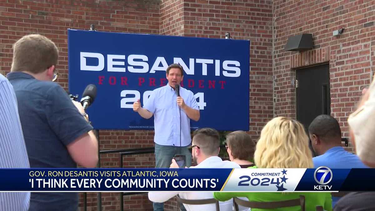 Gov. Ron DeSantis stops in Atlantic on his 'Never Back Down Tour'
