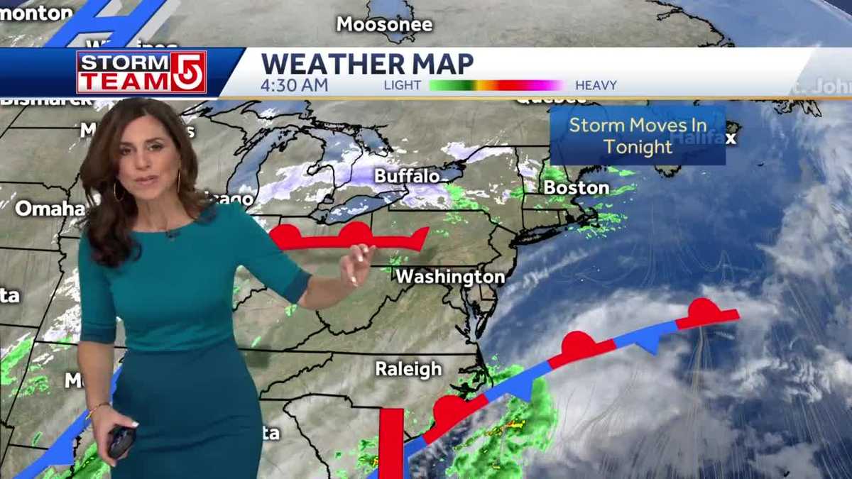 Video: Dreary, damp day; heavy rain on way