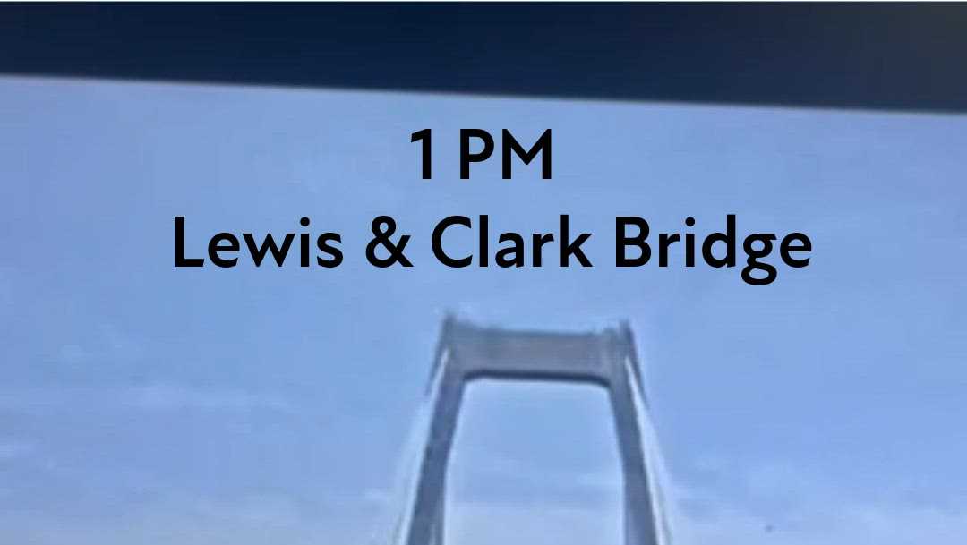 Dense fog on the Lewis and Clark Bridge