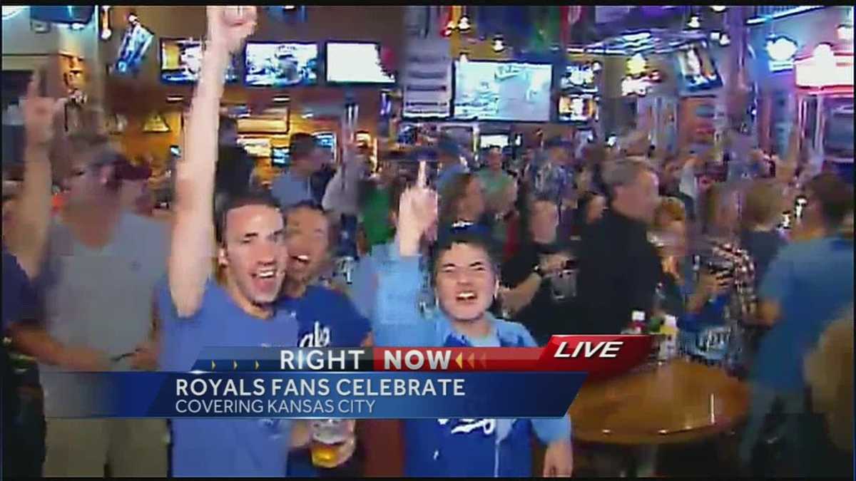 Royals fans celebrate victory downtown