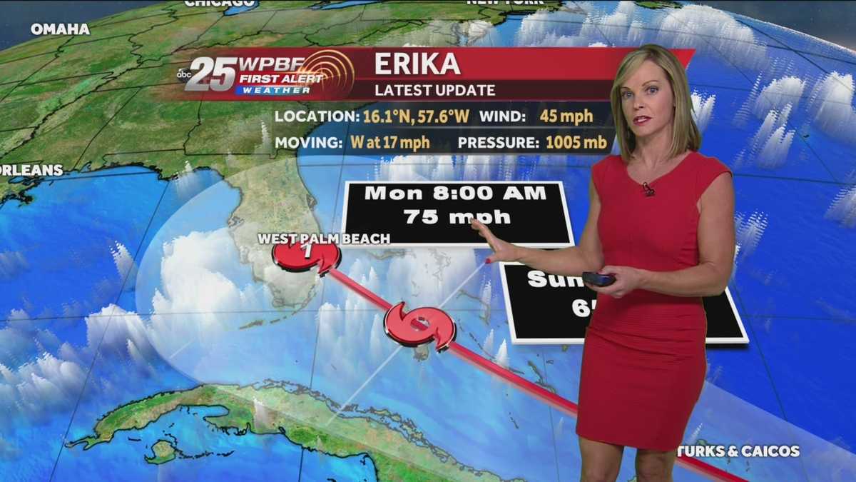 11 a.m. Advisory: Erika holds strength, South Florida remains in cone