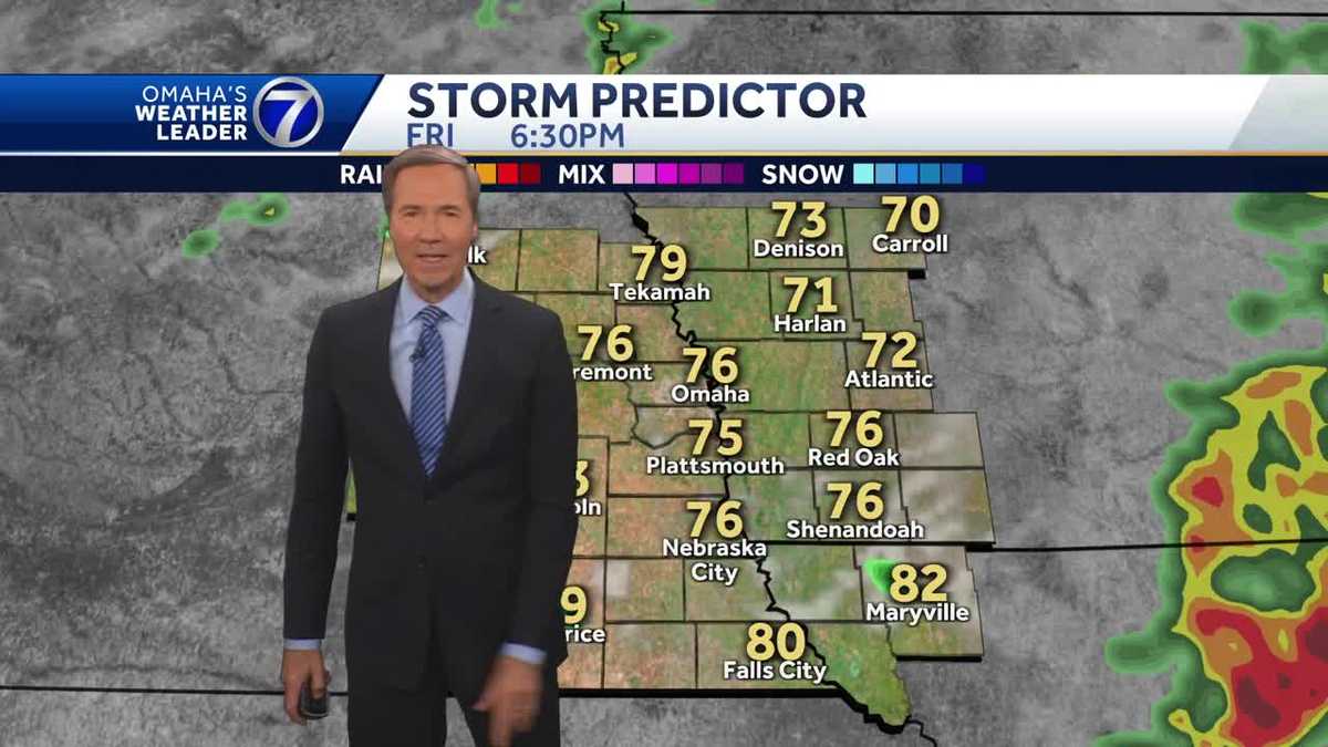 Pretty pleasant into the evening for Omaha, temps in the 70s