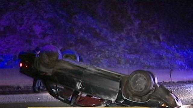 Car flips onto on roof on Tri-Boro Expressway