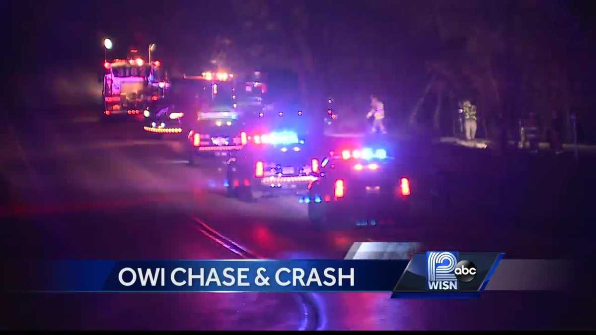 OWI suspect crashes during chase in Delafield