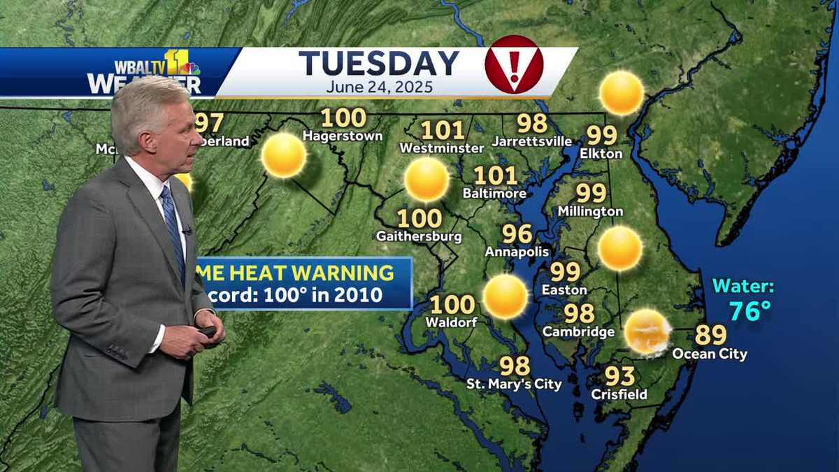 Maryland weather: Extreme Heat Warning with temperatures over 100
