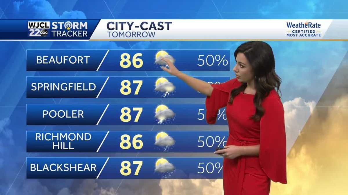 Rainy work week will drop highs to the 80s