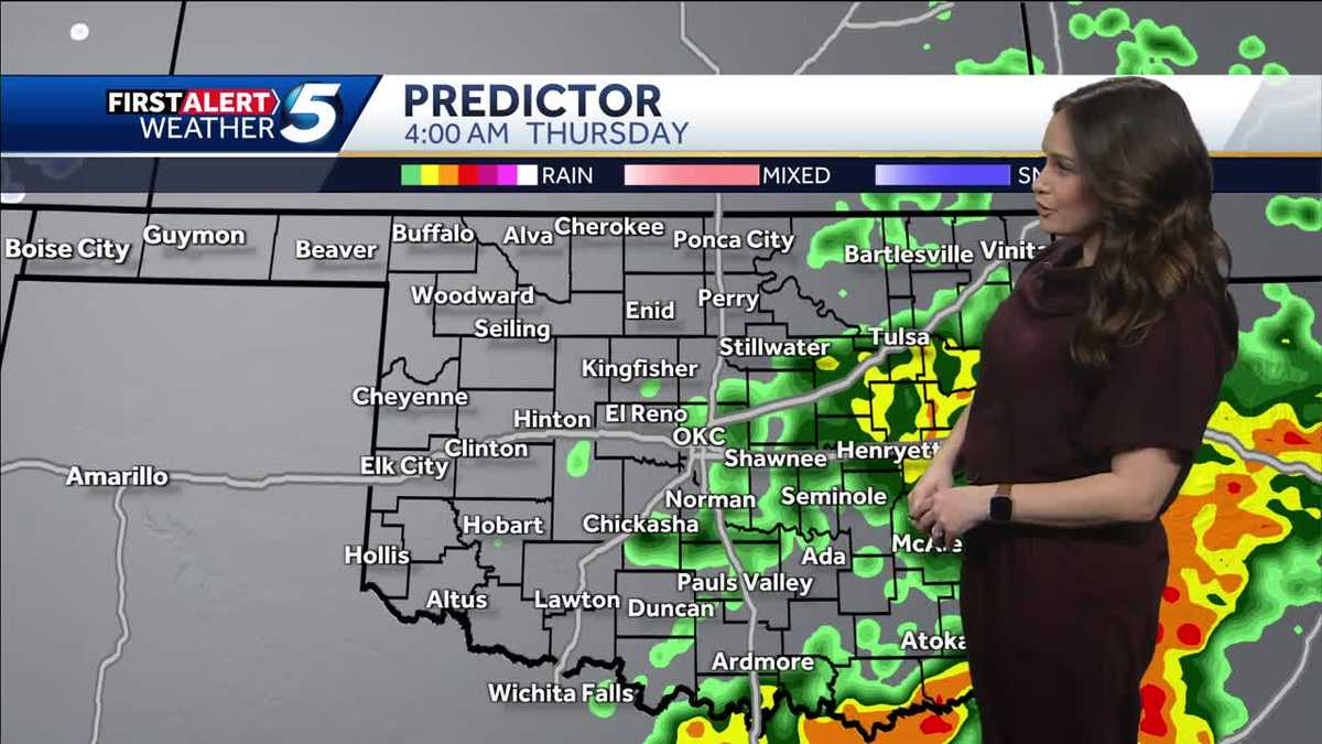 TIMELINE: Oklahoma to see rain and showers on Wednesday, Thursday