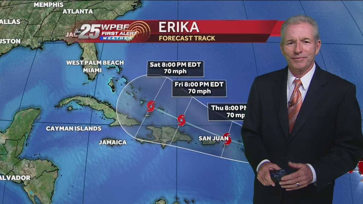 Tropical Storm Erika forms in central Atlantic