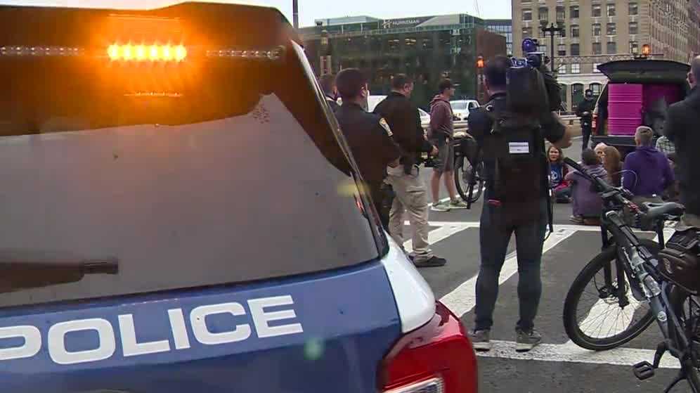 Protestors Arrested After Blocking Traffic In Boston