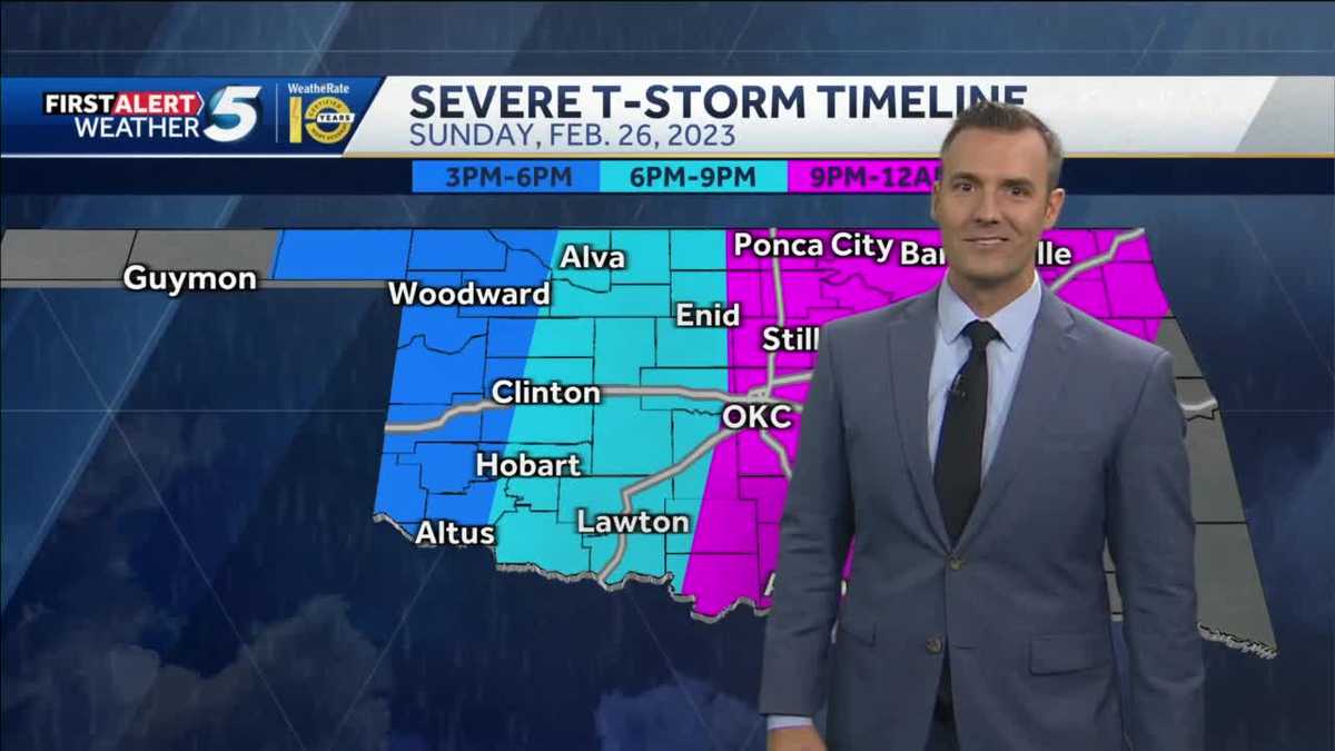 TIMELINE: Oklahoma has threat for severe storms, tornadoes Sunday