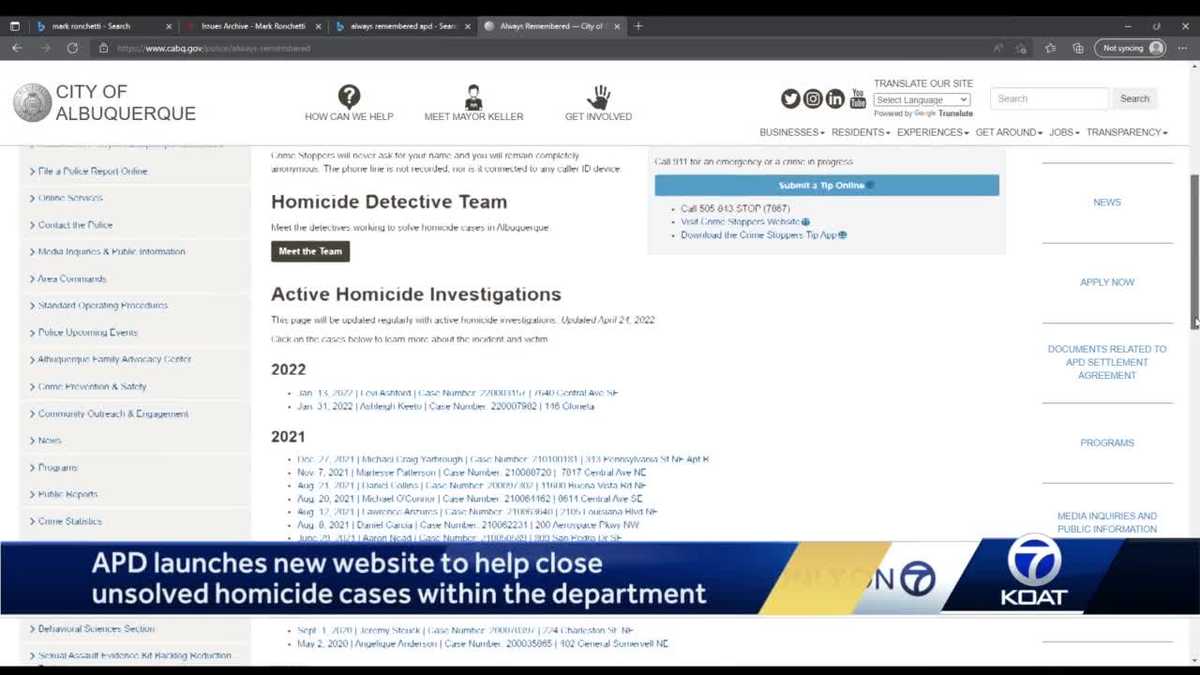 Always Remembered: APD launches new site to help close homicide cases