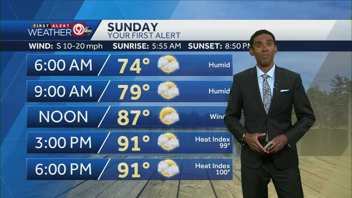 Sunday will be hot, humid