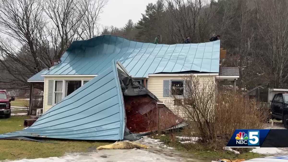 High winds blow roof straight off of a house in Richmond