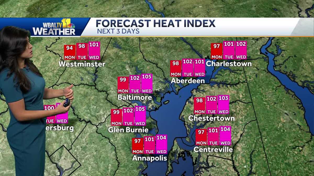 Temperatures and heat index remain high on Monday