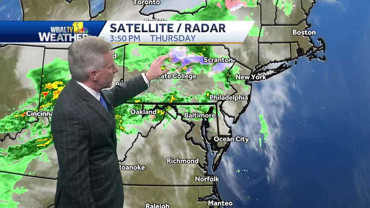 Showers, thunder possible as storm rumbles through