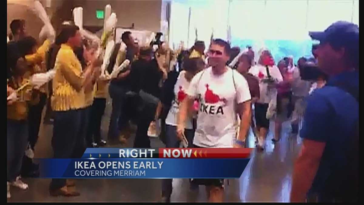 IKEA opens doors to waiting customers