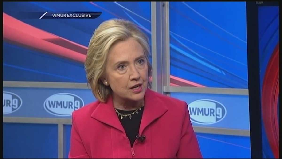 In first televised interview since announcing, Clinton cites record