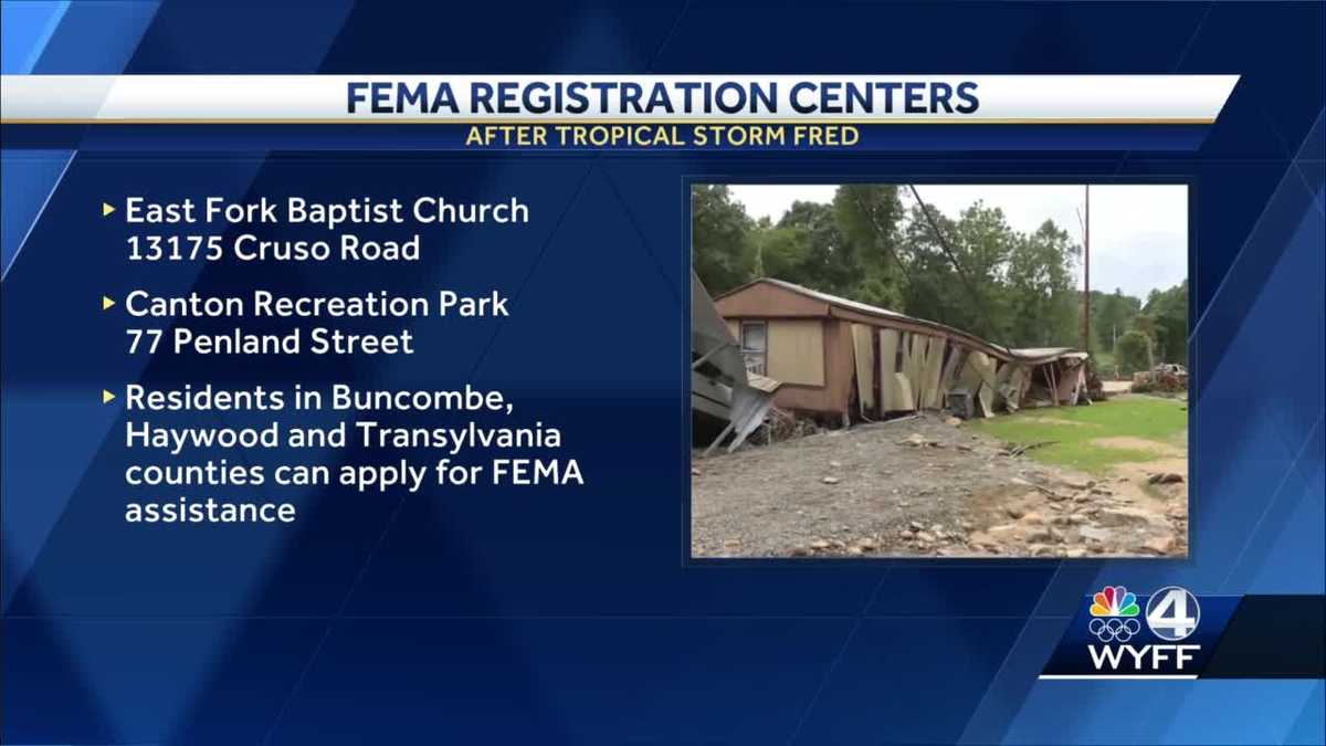 2 FEMA registration centers open in WNC after Tropical Storm Fred