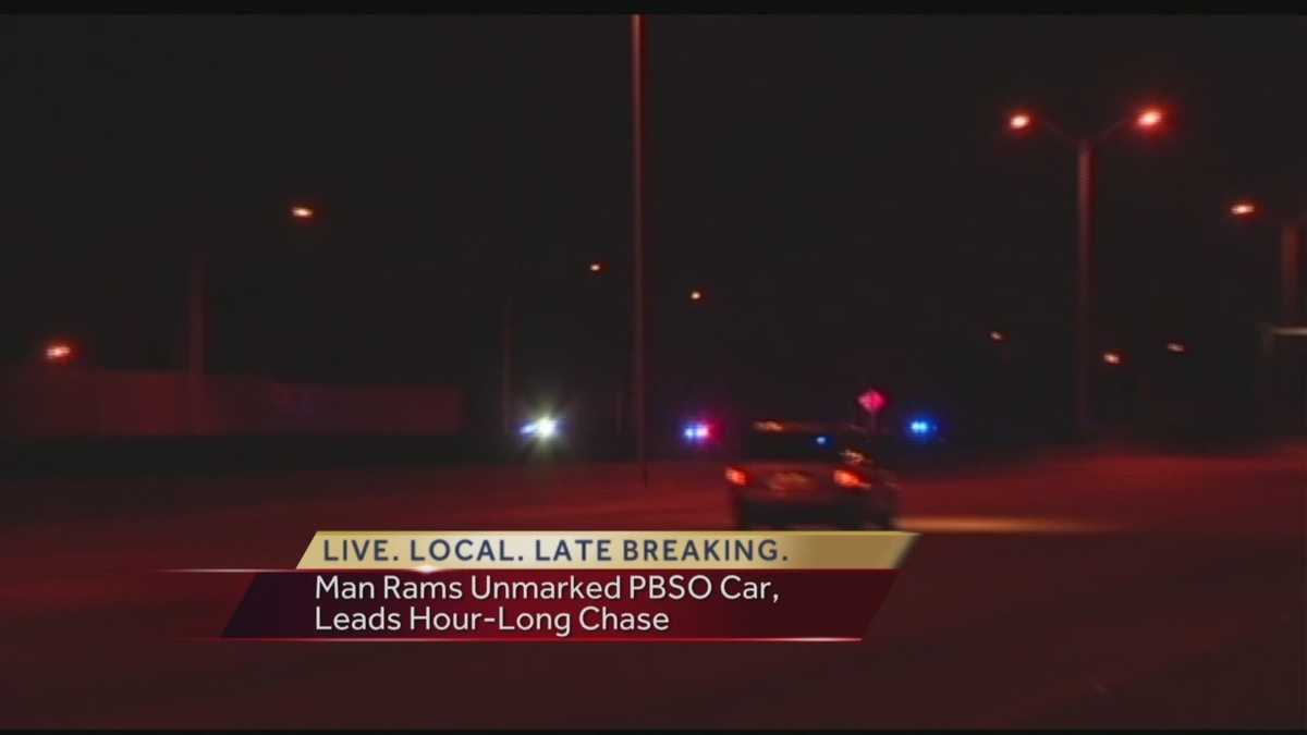 Man rams unmarked PBSO car, leads hour-long chase