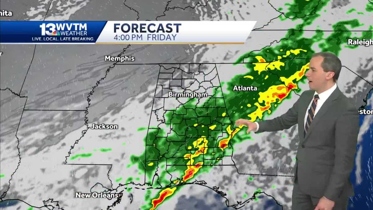 Milder Thursday afternoon ahead of a soaking rain Friday