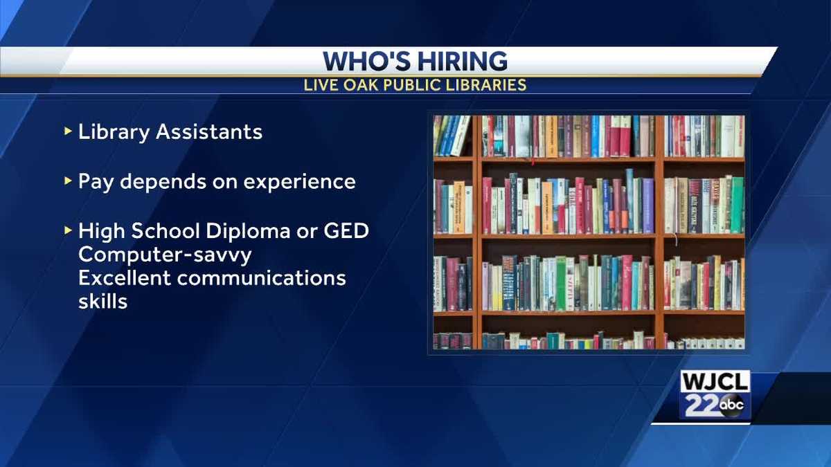 Live Oak Public libraries hiring Library Assistants for several Chatham ...