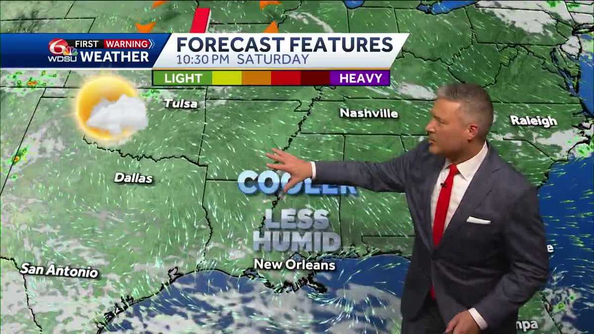 New Orleans weekend weather forecast humidity temp rain chances