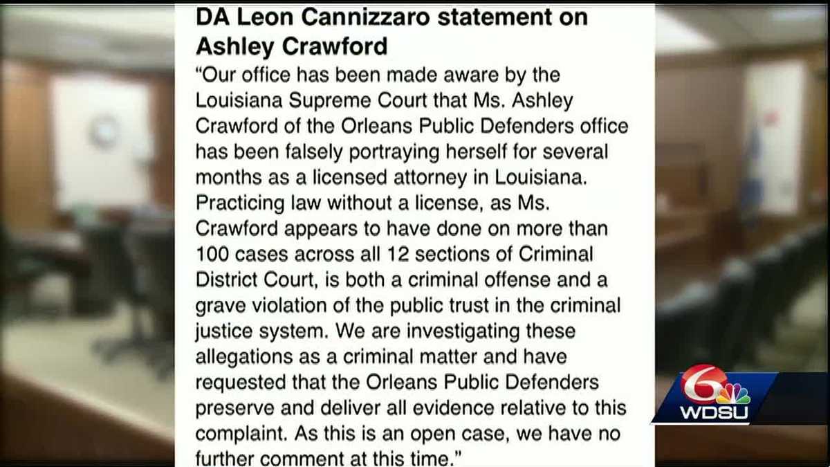 Orleans Parish public defender who was practicing without license fired Orleans Parish public defender who was practicing without license fired