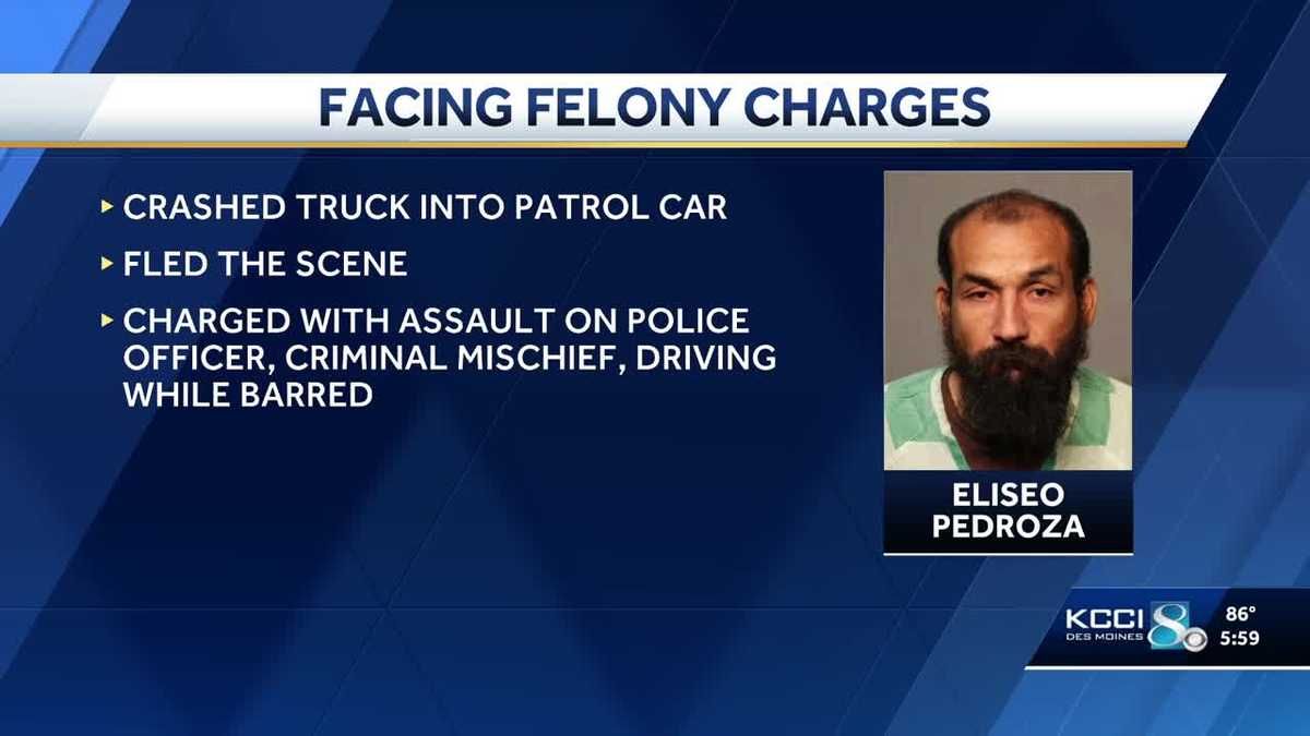 DSM man charged after crashing into DMPD vehicle and driving off