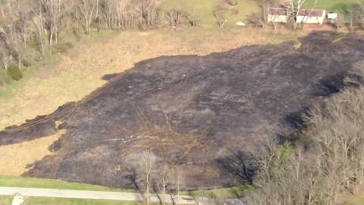 AERIALS: Fire scorches field in southeast Jefferson County