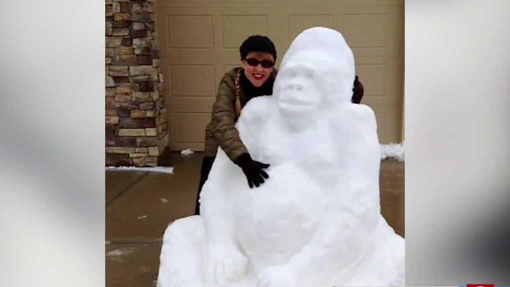 Snow artist likes to go big with her winter creations
