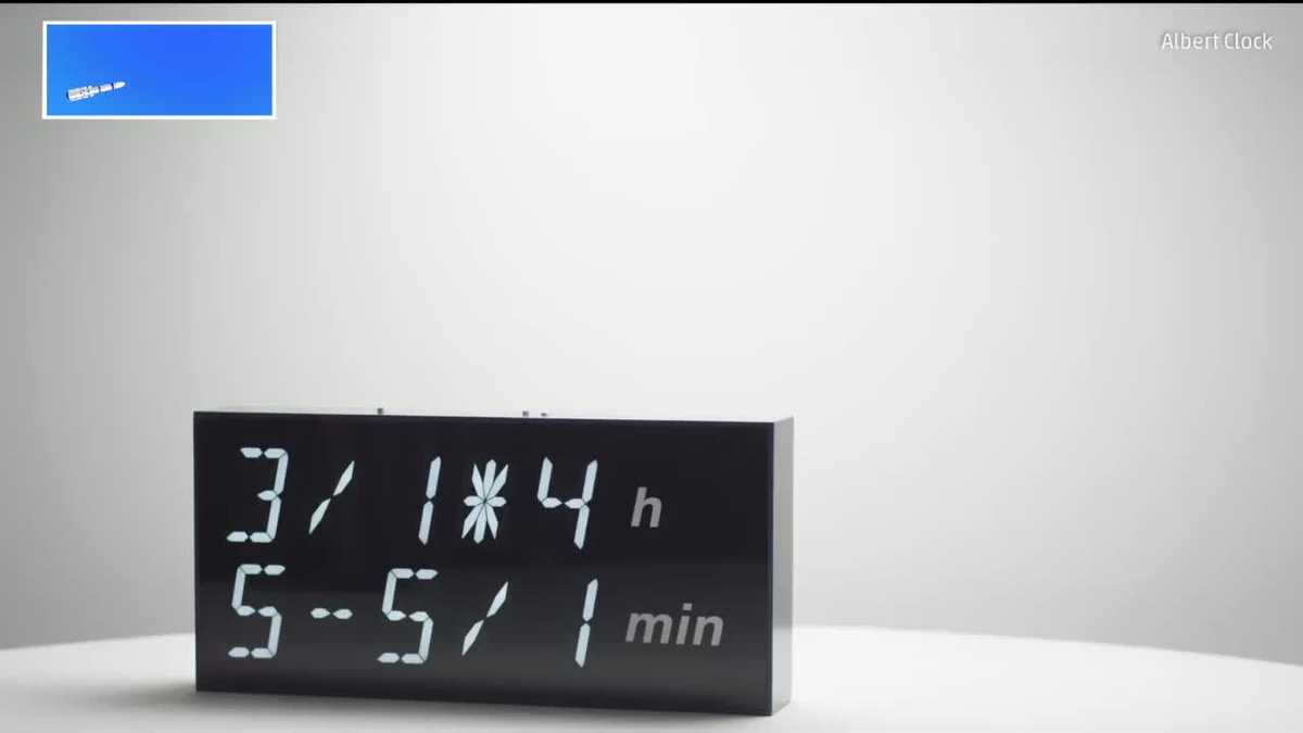 Digital clock uses math problems to tell time