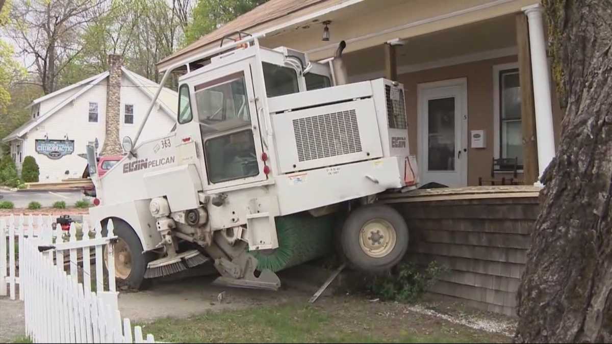 Runaway street sweeper crashes into house