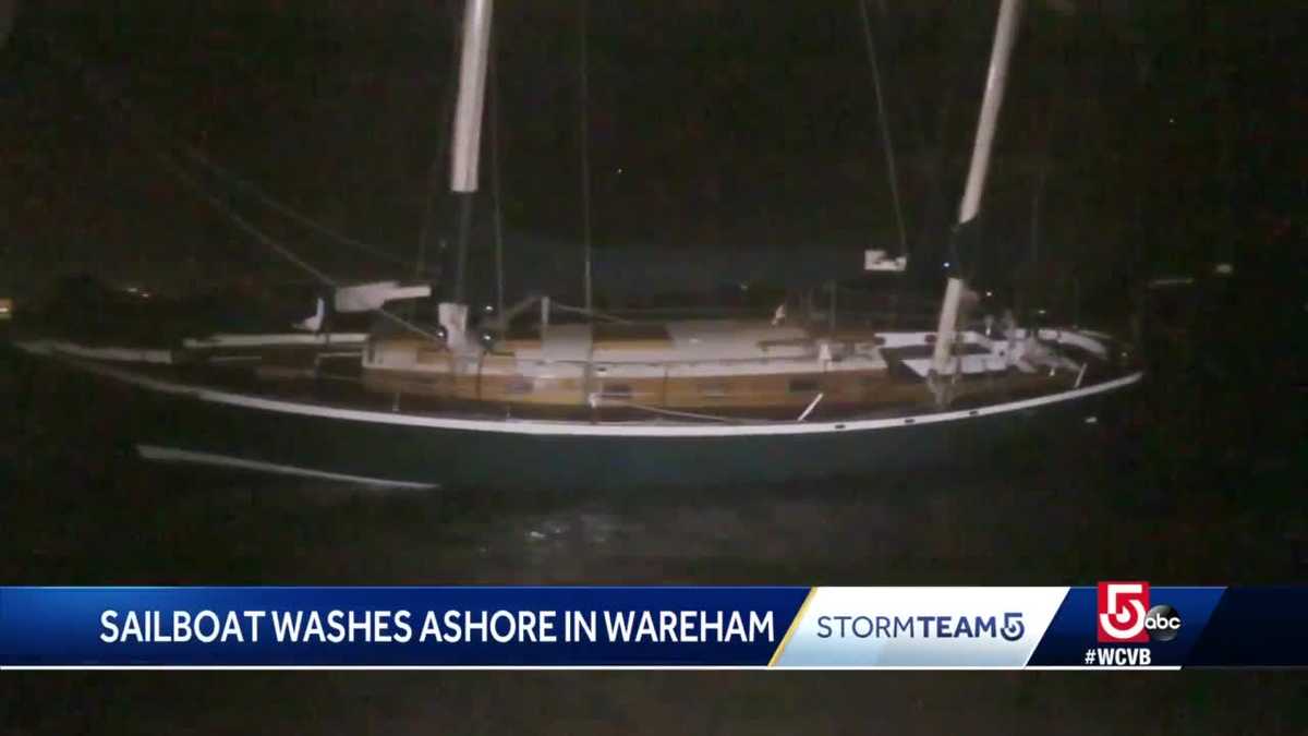 Boat washes ashore in Onset