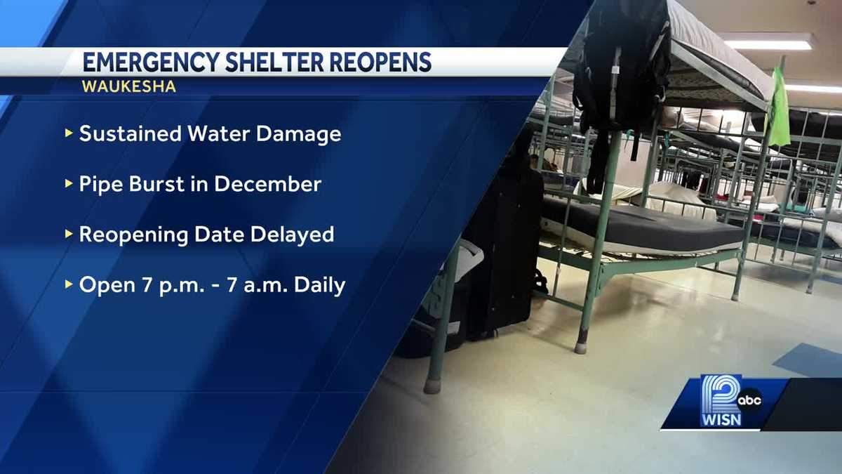 Waukesha County emergency overflow shelter reopens after burst pipe
