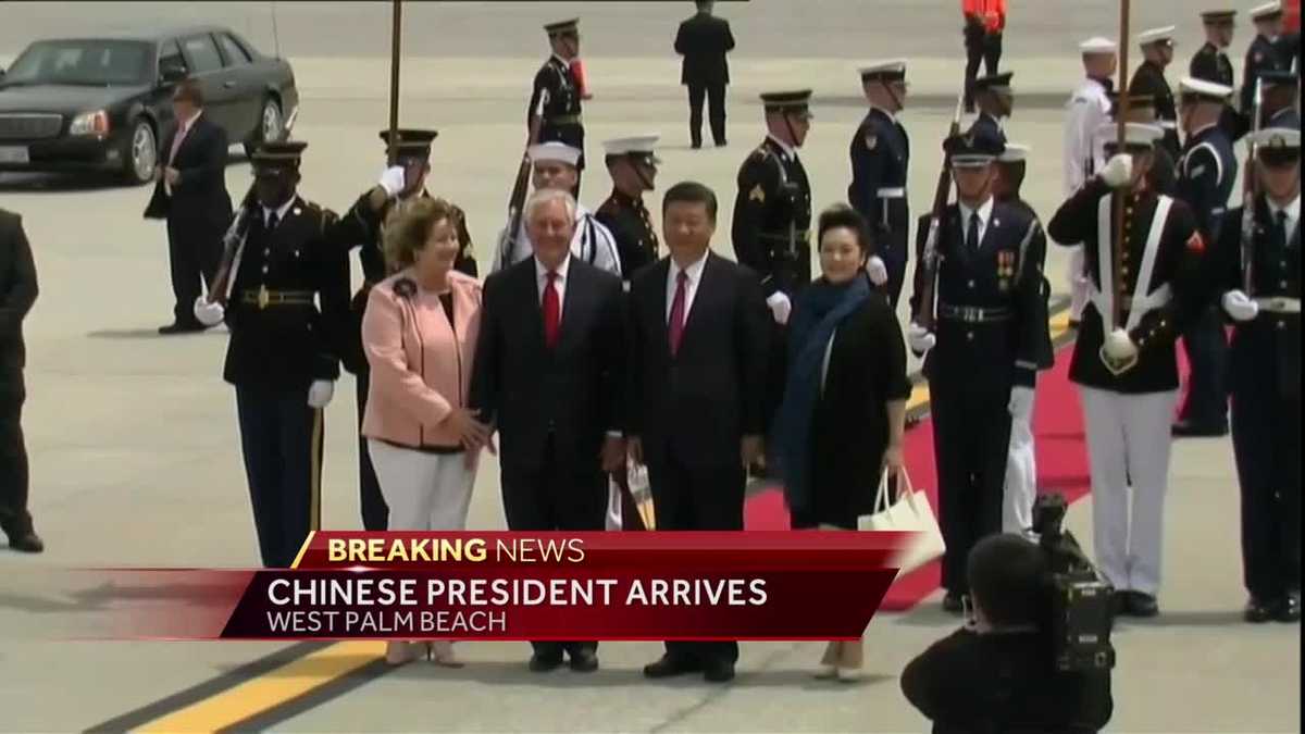 Chinese president, wife arrive in South Florida