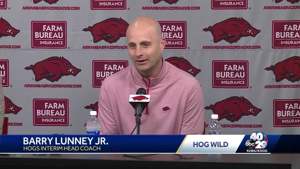Barry Lunney Jr. introduced as Razorbacks interim head coach
