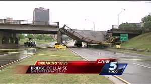 Bridge collapses over expressway in NW OKC