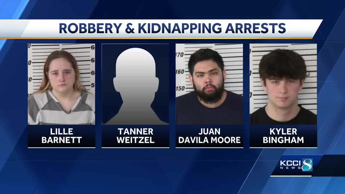 Iowa authorities arrest 4 suspects for robbery, kidnapping