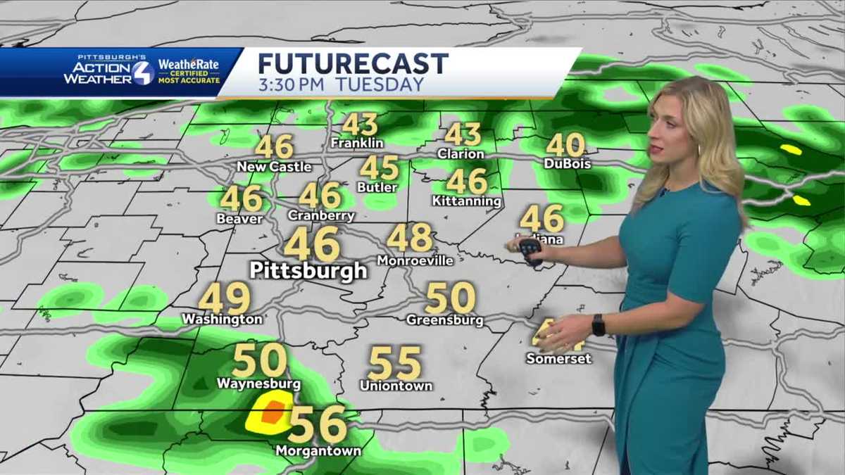 Chilly Monday Morning; Highs Near 50°