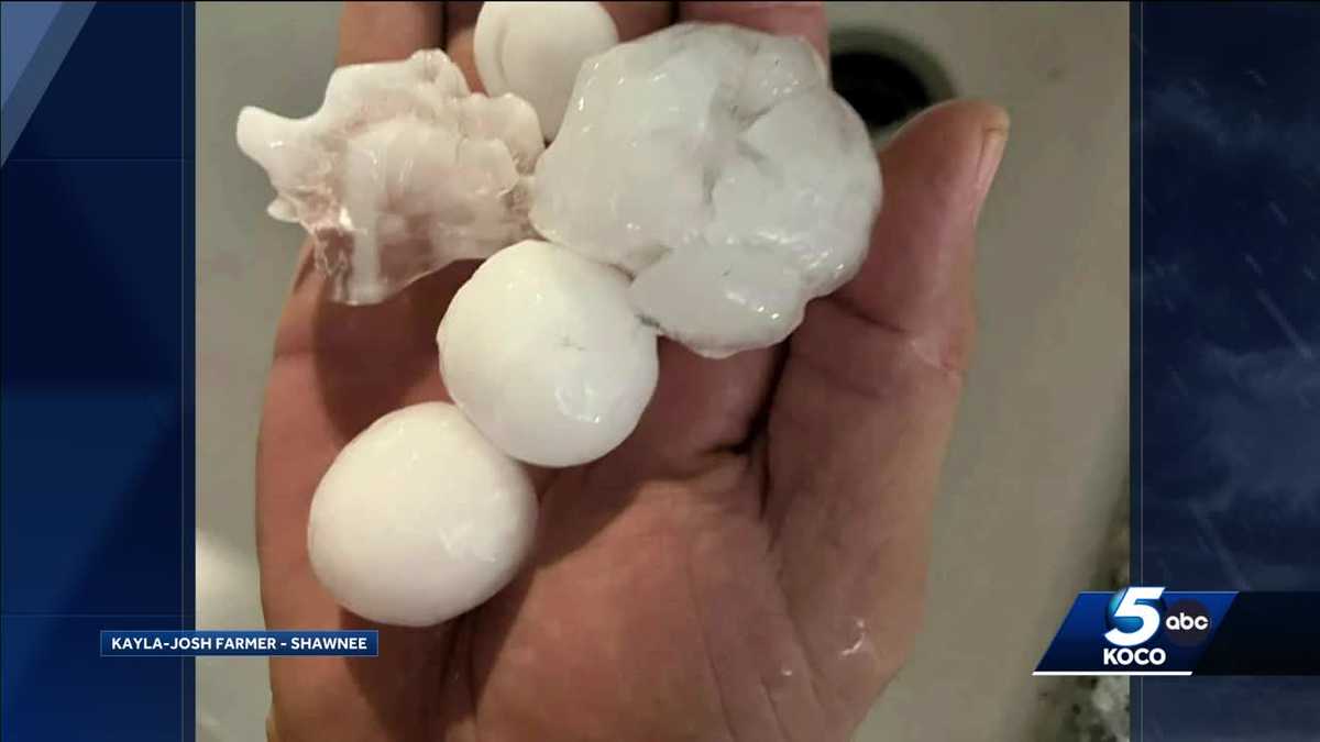 Oklahoma sees large hail, strong winds during storms Tuesday