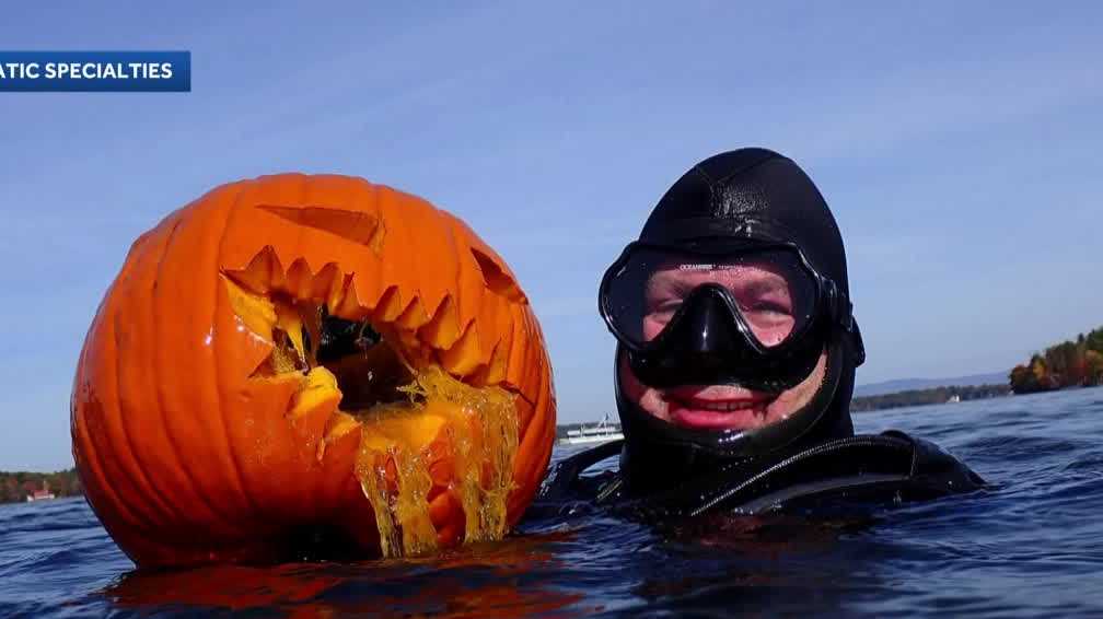Underwater pumpkin-carving contest held in Lake Winnisquam