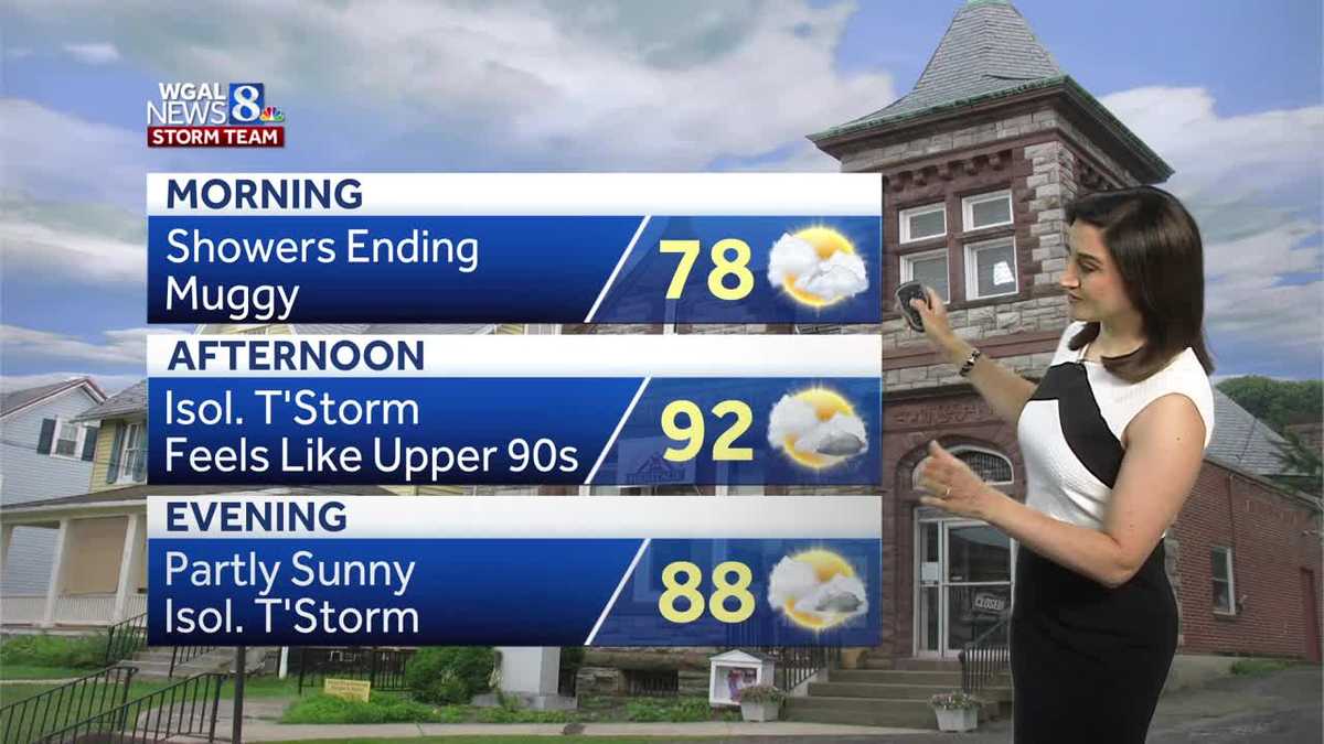 Showers ending, hot and humid stretch ahead in south-central Pennsylvania