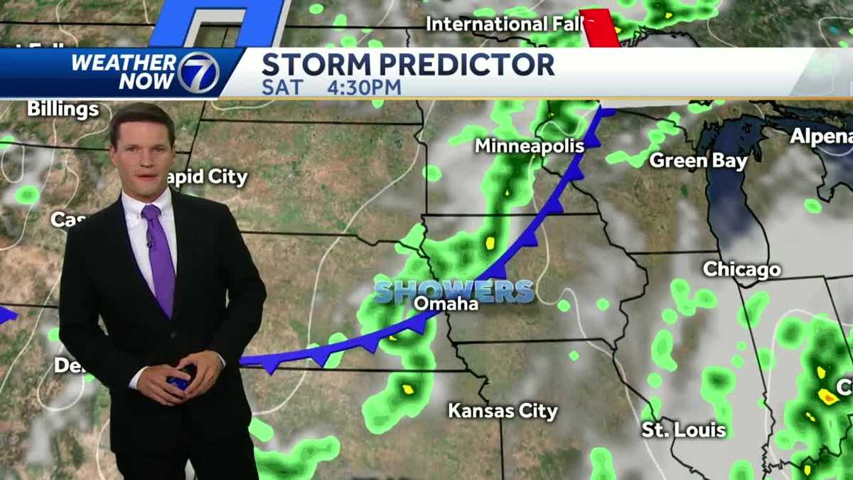 Scattered t-showers possible Saturday afternoon
