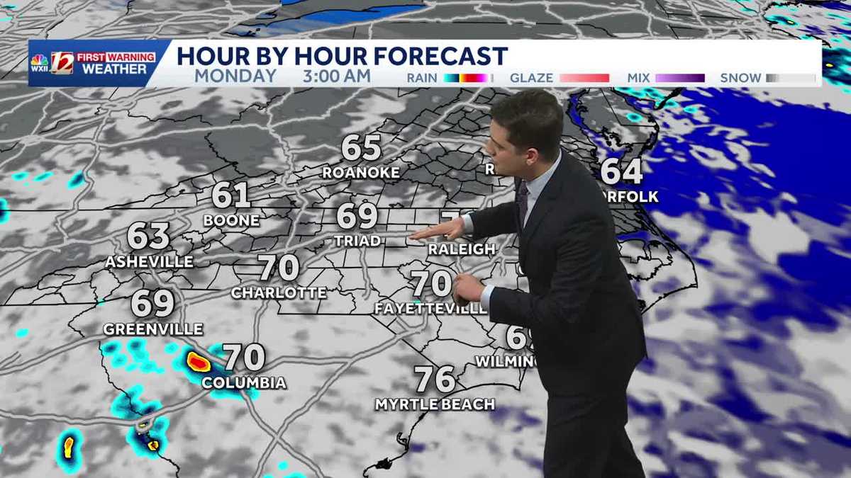 Nice Sunday, isolated shower or storm possible Monday