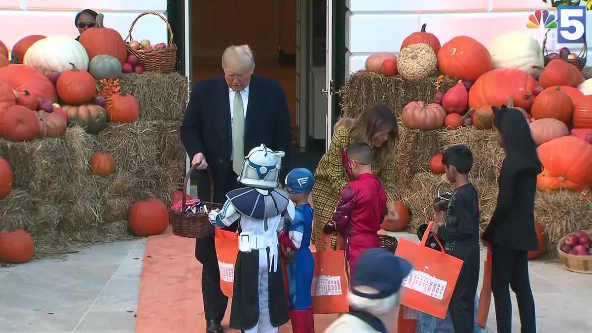Watch: President, First Lady pass out Halloween candy at the White House