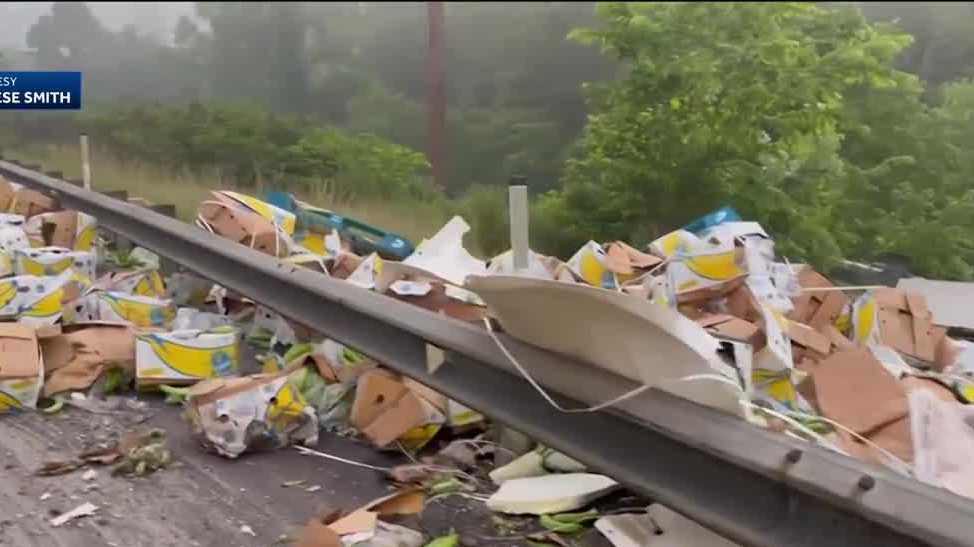 Bananas spilled on Pennsylvania Turnpike