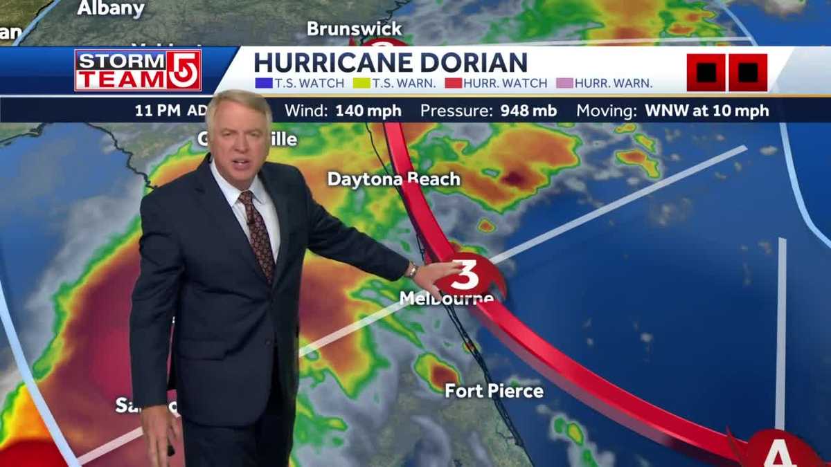 11pm update: Hurricane Dorian storm track shifts off Florida coast